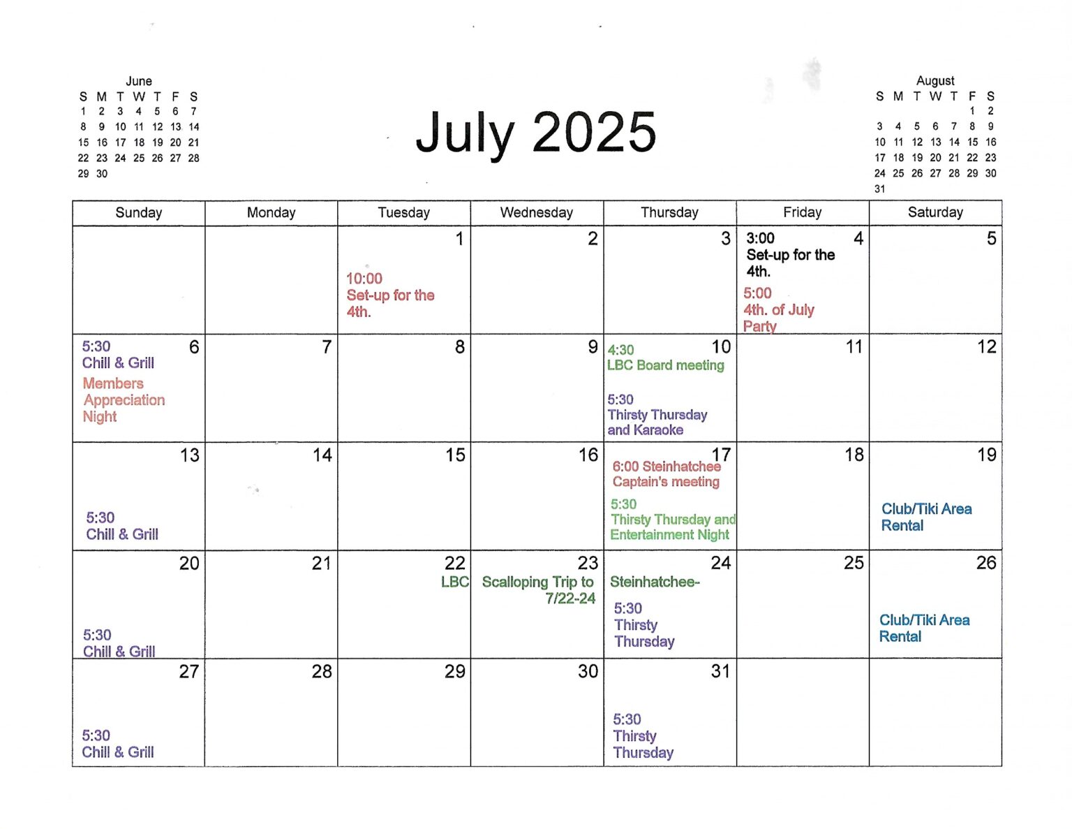 Events | The Leesburg Boat Club