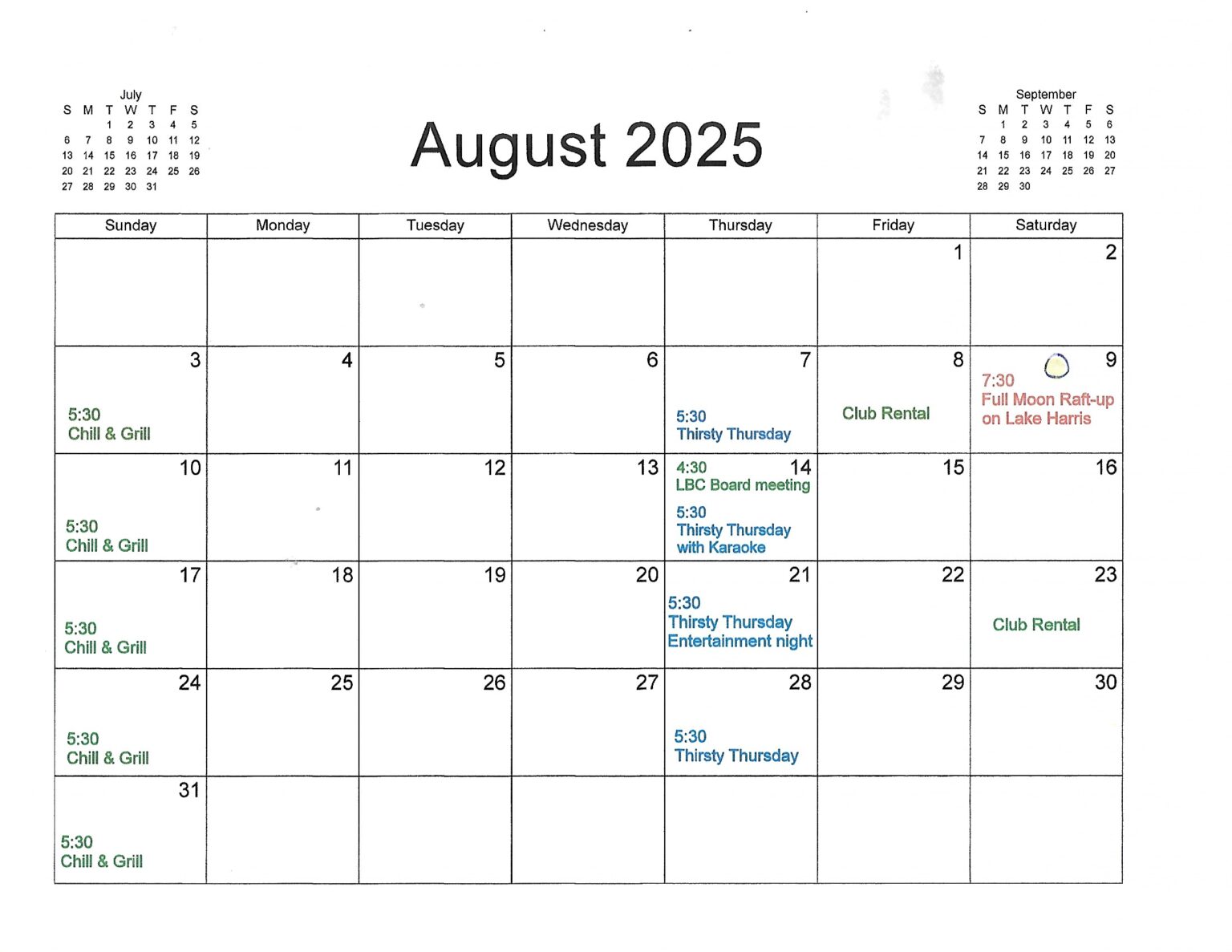 Events | The Leesburg Boat Club